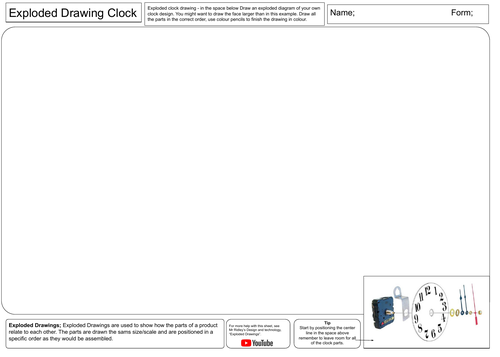 Exploded Drawing - Draw a clock | Teaching Resources