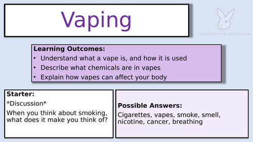KS2 / KS3 Vaping | Teaching Resources