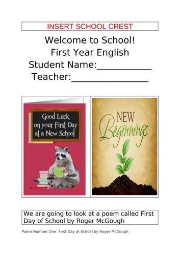 First Day/Week at School English Activities | Teaching Resources