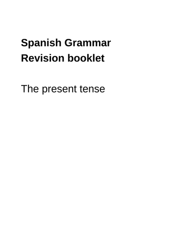 Spanish GCSE Grammar booklet | Teaching Resources