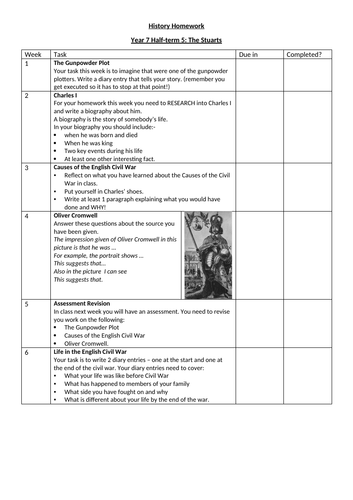 History Homework booklets for Key Stage 3- pack 1 | Teaching Resources