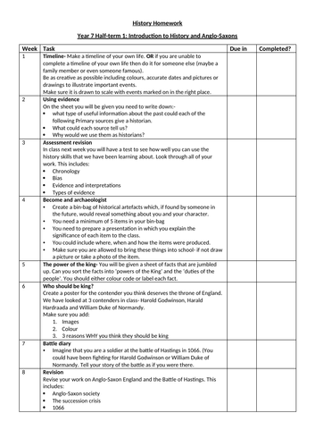 History Homework booklets for Key Stage 3- pack 1 | Teaching Resources