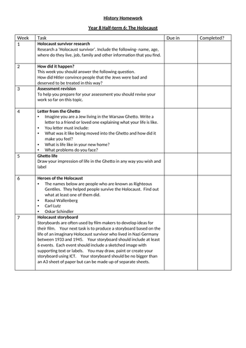 History homework booklets for key stage 3- pack 2 | Teaching Resources