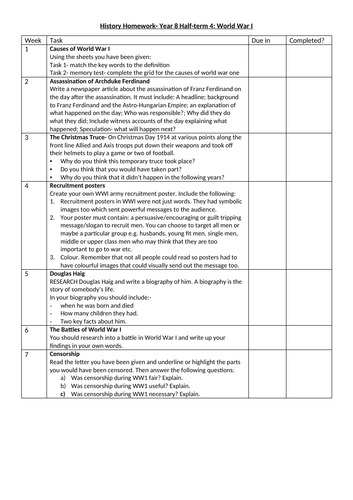 History homework booklets for key stage 3- pack 2 | Teaching Resources