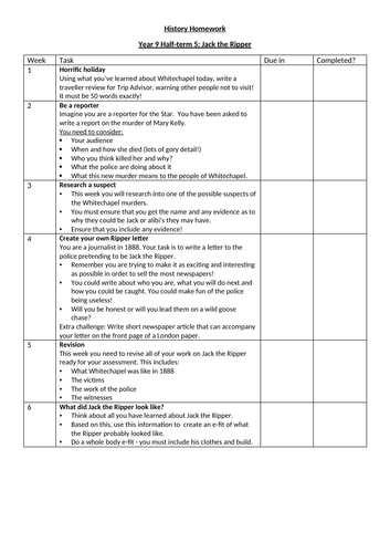 History homework booklets for key stage 3- pack 3 | Teaching Resources