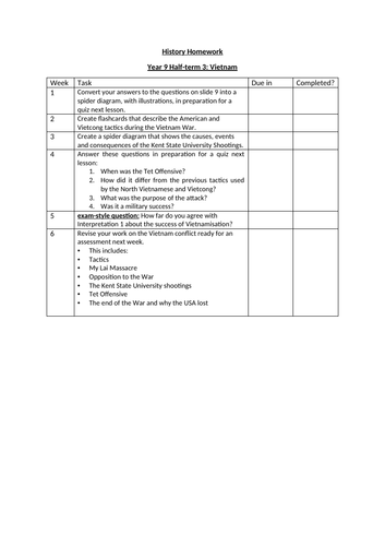 History homework booklets for key stage 3- pack 3 | Teaching Resources