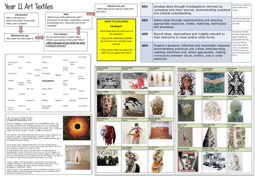 GCSE Art Textiles Knowledge Organisers | Teaching Resources