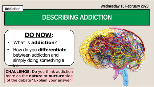 A-Level Psychology - DESCRIBING ADDICTION [Addiction Topic] | Teaching ...