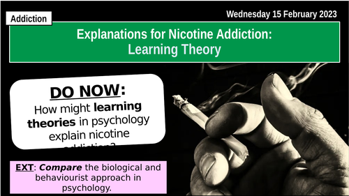A-Level Psychology - LEARNING THEORY AS AN EXPLANATION FOR NICOTINE ...