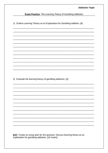 A-Level Psychology - LEARNING THEORY AS AN EXPLANATION FOR GAMBLING ...