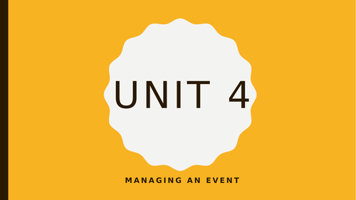 BTEC Level 3 Business Unit 4: Managing an Event - Assignment Resources | Teaching Resources