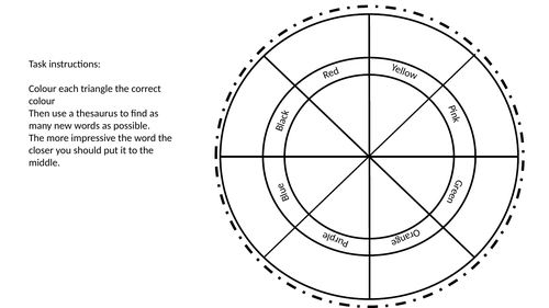 Colour word wheel | Teaching Resources