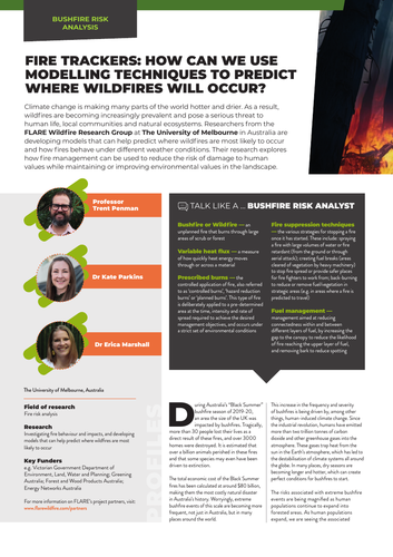 Fire trackers: how can we use modelling techniques to predict where ...