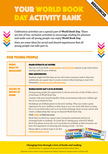 WBD 2023 - Secondary Activity Bank | Teaching Resources