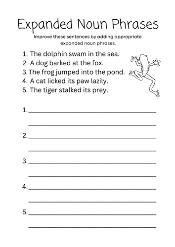 Expanded noun phrases | Teaching Resources Expanded noun phrases | Teaching Resources