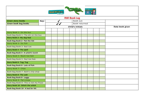 Read Write Inc Book Log | Teaching Resources