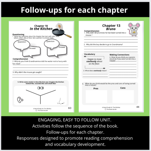 THE WITCHES by Roald Dahl NOVEL STUDY and Reading Comprehension ...