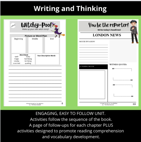 THE WITCHES by Roald Dahl NOVEL STUDY and Reading Comprehension ...