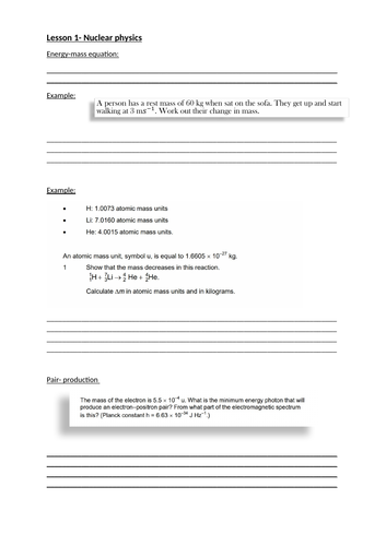 OCR A level physics- Nuclear physics lesson series | Teaching Resources