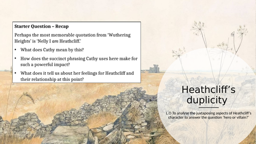 Wuthering Heights - Heathcliff's return and Cathy's Death | Teaching ...