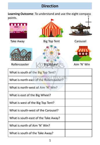 Position and Direction Workbook - Functional Skills Maths - Entry Level ...