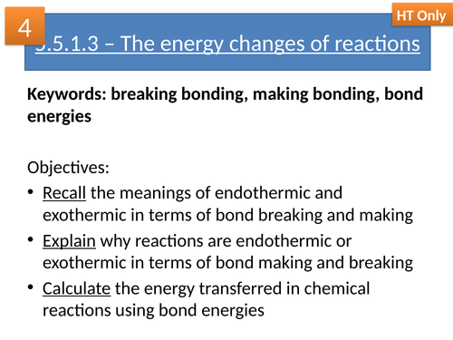 AQA C5 The energy changes of reactions - Higher tier (Triple and ...