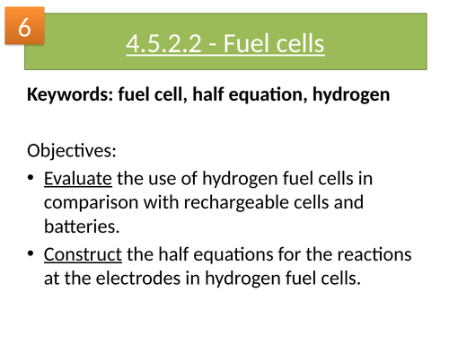 AQA C5 Fuel cells TRIPLE ONLY | Teaching Resources