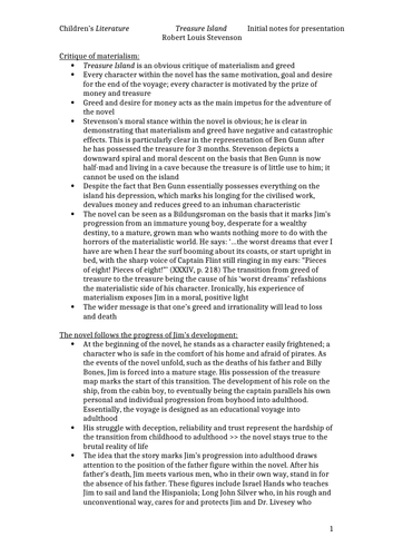 Lecture notes on Treasure Island | Teaching Resources