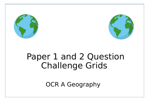 OCR A GCSE Geography Question Challenge Grid | Teaching Resources