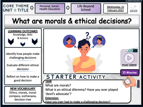 Moral and ethical decision | Teaching Resources