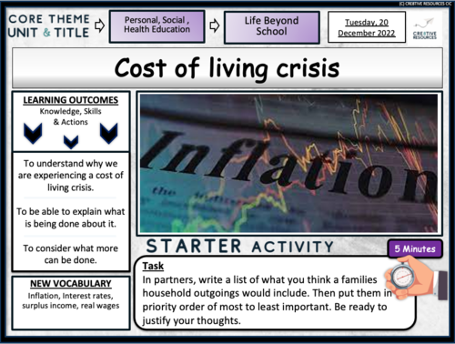 Cost of Living Crisis | Teaching Resources