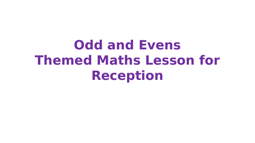 Odd and Even Lesson Plan Reception | Teaching Resources