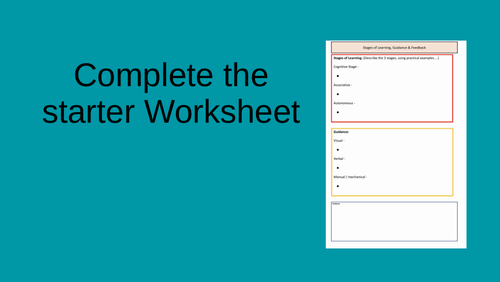 A Level PE Learning Principles Lessons | Teaching Resources