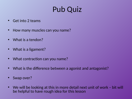 A Level AQA Muscles and Skeleton | Teaching Resources