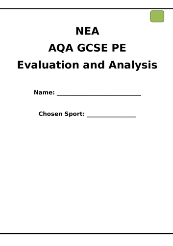 GCSE AQA PE NEA Coursework Booklet | Teaching Resources GCSE AQA PE NEA Coursework Booklet | Teaching Resources