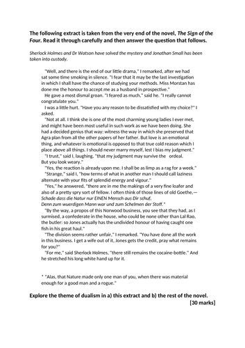 The Sign of the Four: GCSE English Literature | Teaching Resources