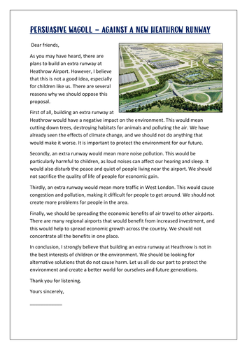 KS2 Persuasive Writing Example Texts! (WAGOLLs) | Teaching Resources