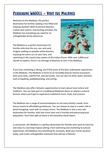 KS2 Persuasive Writing Example Texts! (WAGOLLs) | Teaching Resources