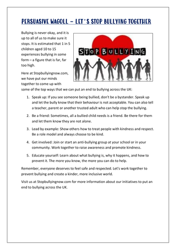 KS2 Persuasive Writing Example Texts! (WAGOLLs) | Teaching Resources