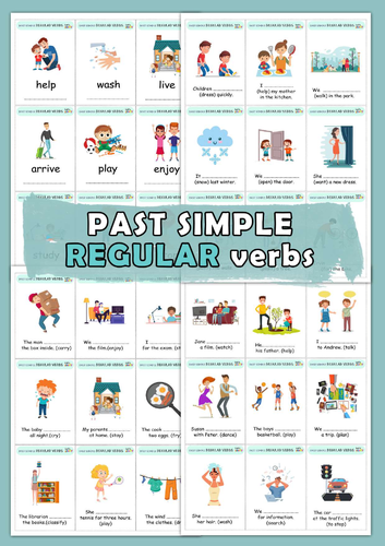 Past simple Regular verbs exercises. | Teaching Resources