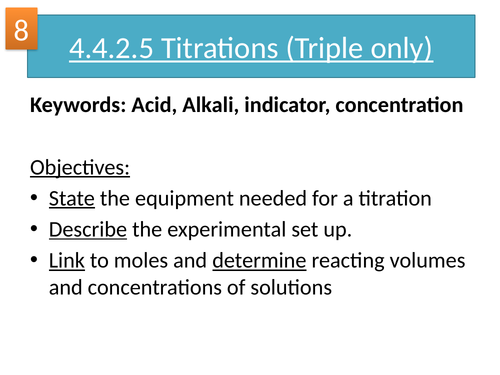 AQA C4 Titrations (Triple only) | Teaching Resources