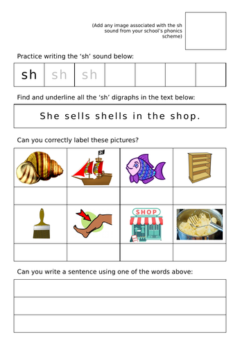 sh phonics worksheet | Teaching Resources