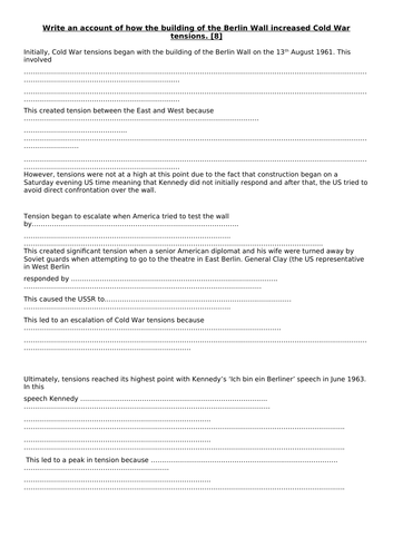 Berlin Wall Cold War GCSE | Teaching Resources