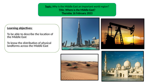 KS3 - Progress in Geography - Middle East SOL | Teaching Resources