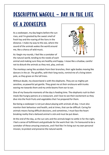 KS2 Descriptive Writing Example Texts! (WAGOLLs) | Teaching Resources