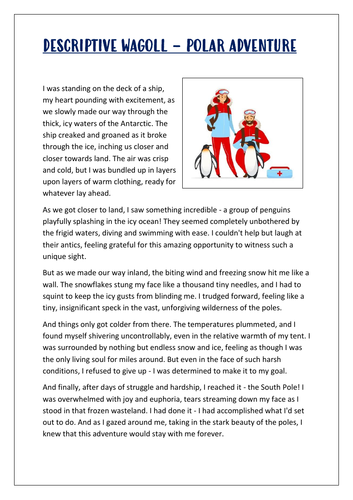 KS2 Descriptive Writing Example Texts! (WAGOLLs) | Teaching Resources