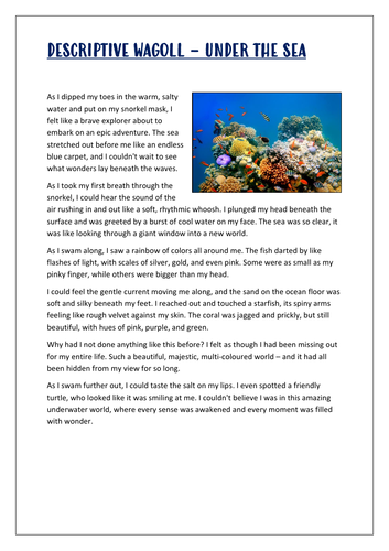KS2 Descriptive Writing Example Texts! (WAGOLLs) | Teaching Resources