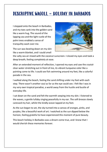 KS2 Descriptive Writing Example Texts! (WAGOLLs) | Teaching Resources