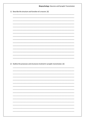 A-Level Psychology - NEURONS AND SYNAPTIC TRANSMISSION [Biopsychology ...