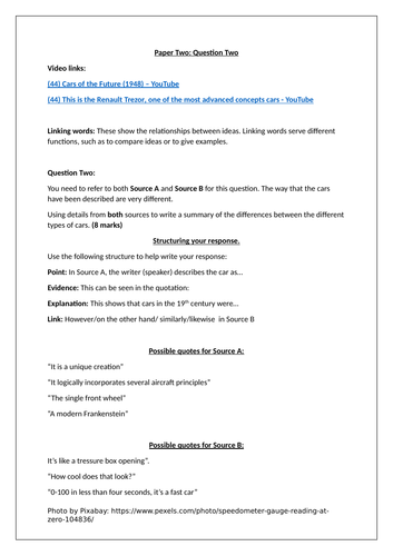 Paper Two: Q1 and Q2 | Teaching Resources